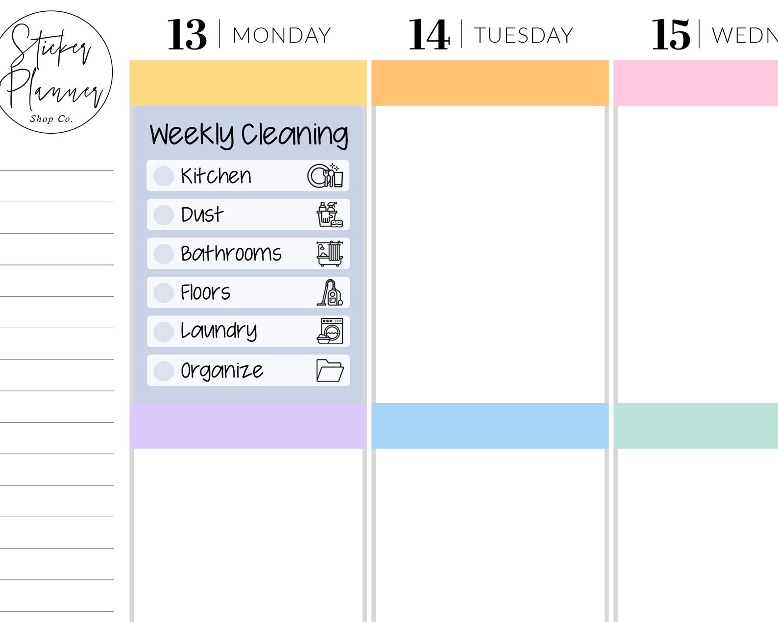 Weekly Cleaning Schedule Stickers Cleaning Routine Sticker - Etsy