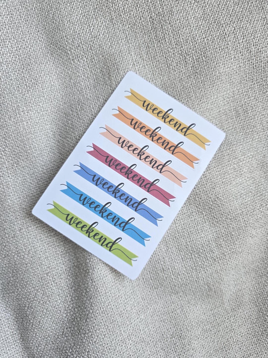 Weekend Flag Banner Stickers - 7 Stickers - Etsy