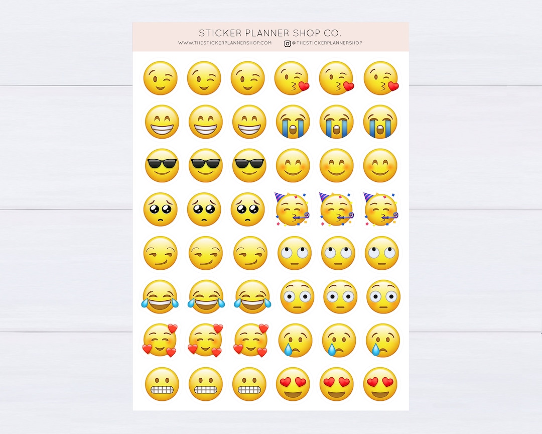 Emoji Stickers - 48 Stickers - Etsy