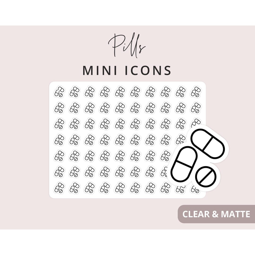 Pills Medicine Sticker - Mini Icon Stickers, Planner Icon Stickers ...
