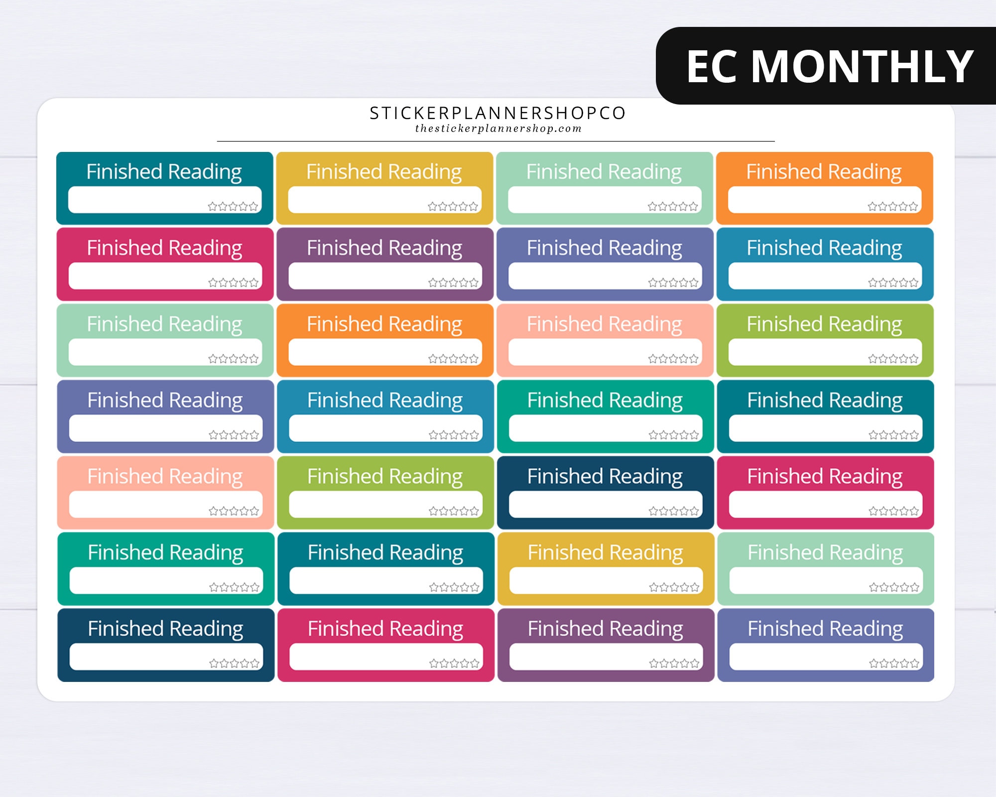 Finished Reading Stickers 32 Stickers - Etsy