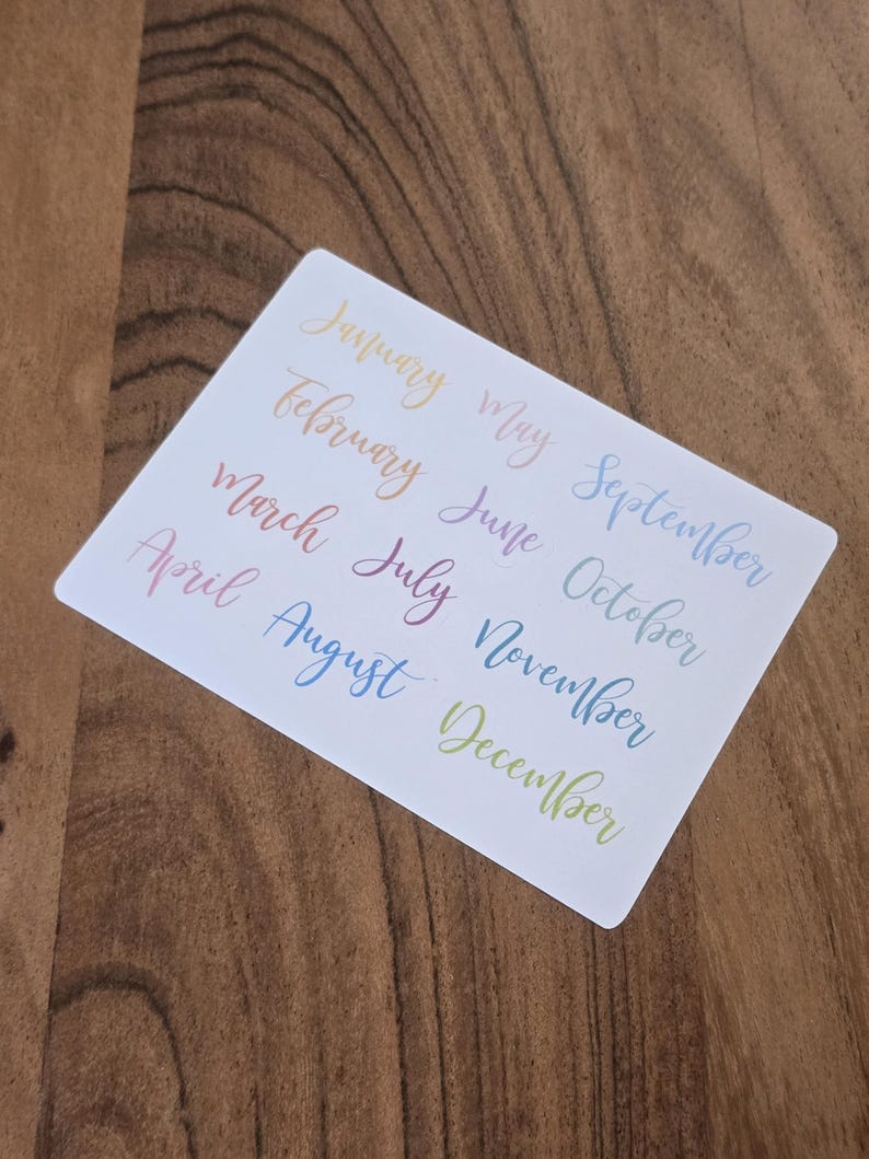 Month Script Planner Stickers - Monthly Script Stickers - Month Header ...