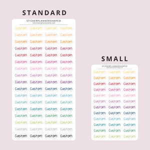 Custom Word Sticker, Custom Text, Personalized Labels for Planner ...