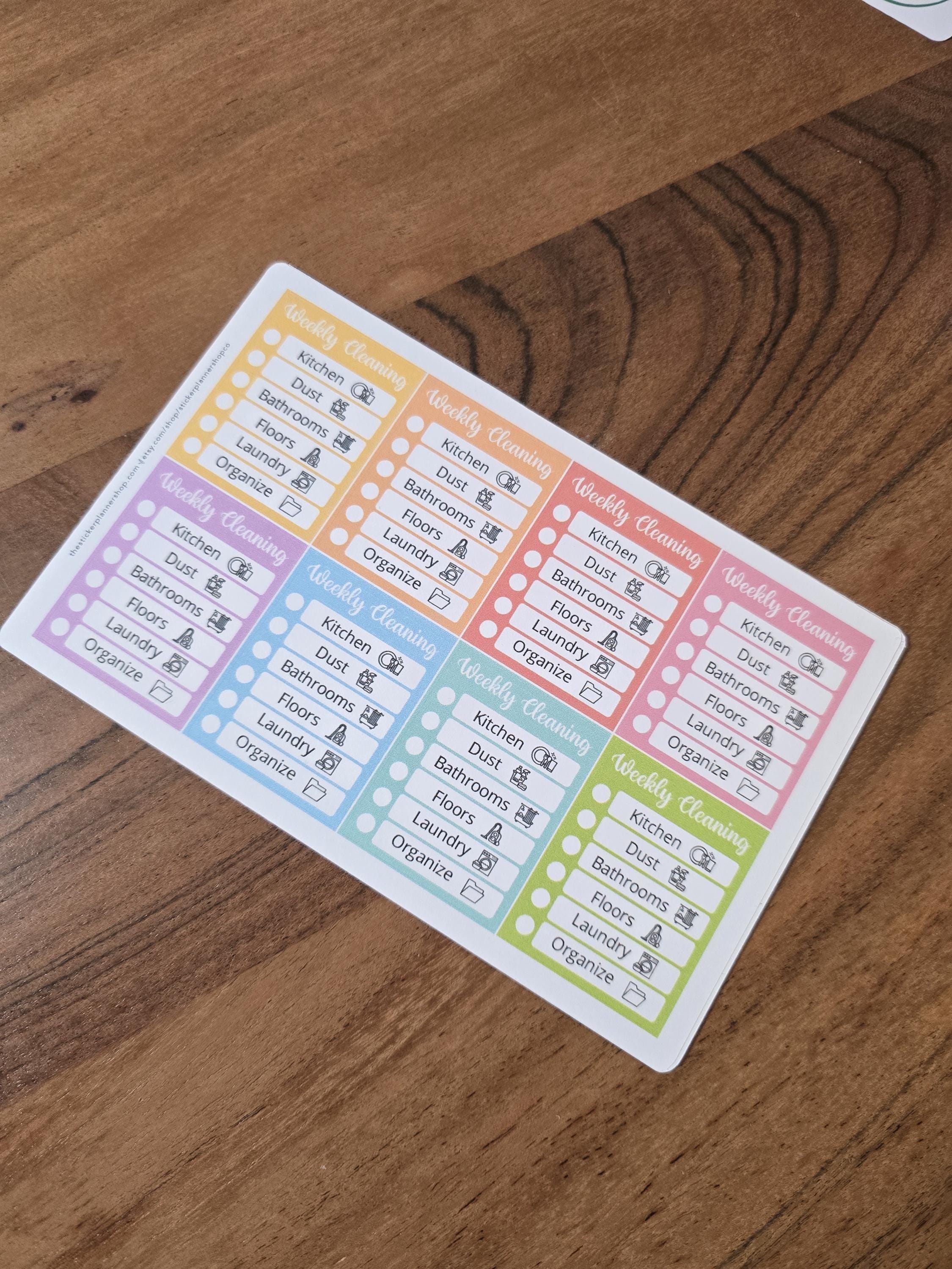 Weekly Cleaning Schedule Stickers - Cleaning Routine Sticker | House ...
