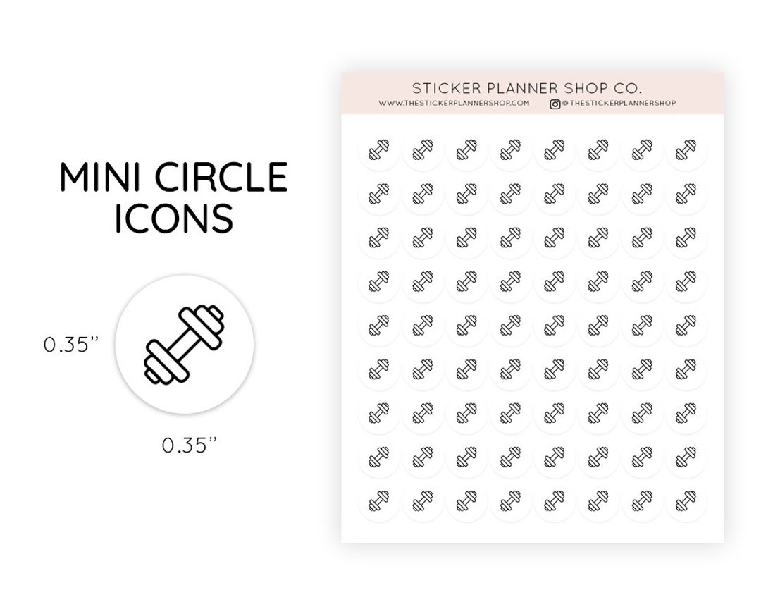 Dumbbells - Mini Dot Icons - Mini Circle Icon Dumbbells Planner ...