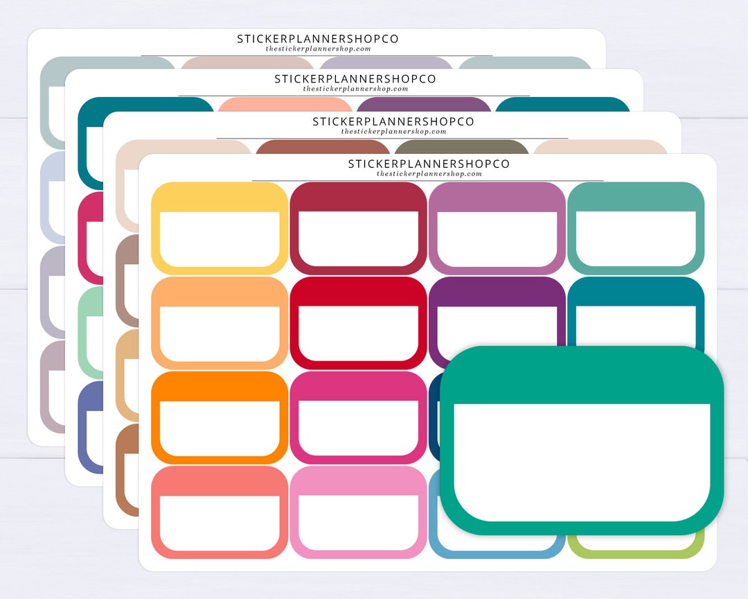 Rounded Half Box Stickers - 16 Stickers per Sheet - Etsy