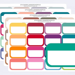 Rounded Half Box Stickers - 16 Stickers per Sheet - Etsy