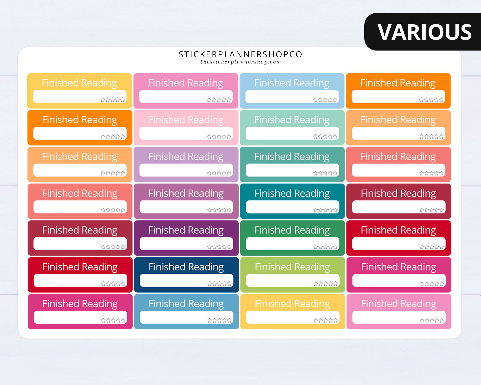 Finished Reading Stickers 32 Stickers - Etsy