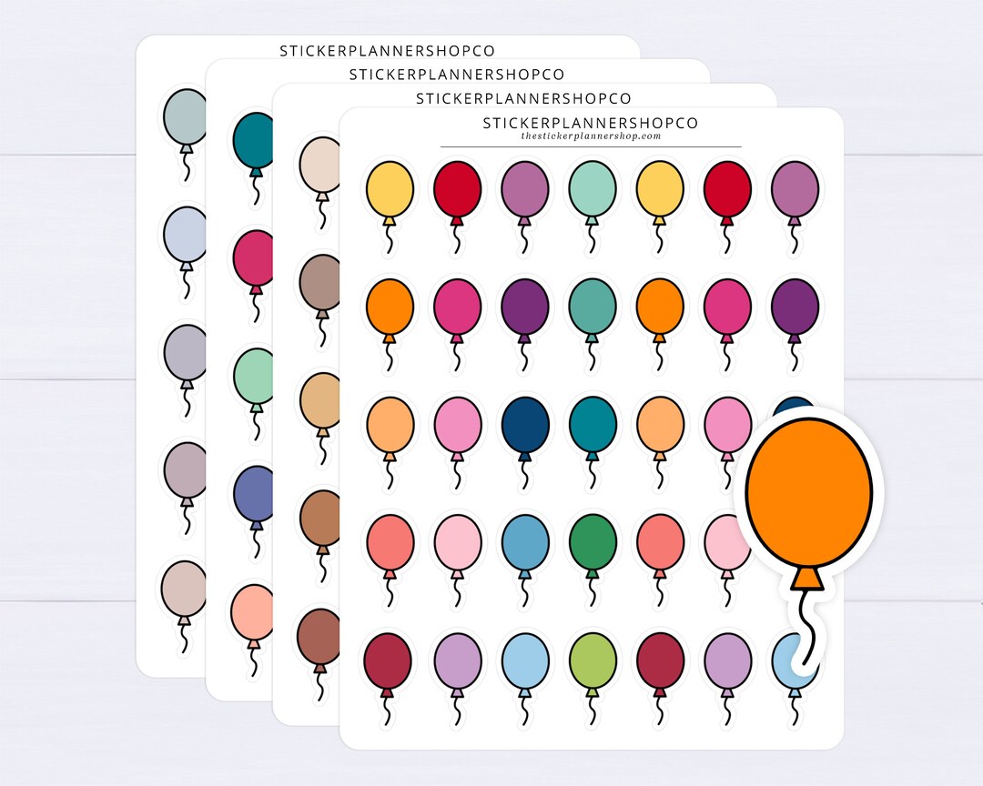 Balloon Planner Sticker - 45 Stickers - Etsy