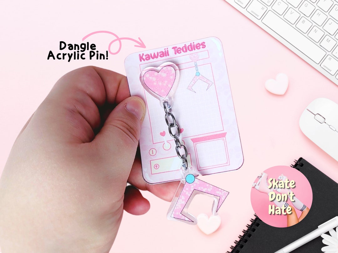 Kawaii Claw Dangle Acrylic Pin, Cute Claw Machine Pin, Dangle Pins ...