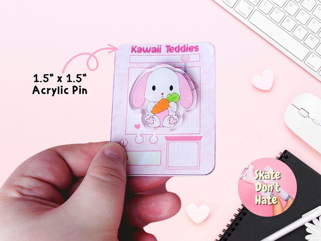 Kawaii Bunny Acrylic Pin, Cute Teddy Pin, Spring Pet Pins, Easter ...