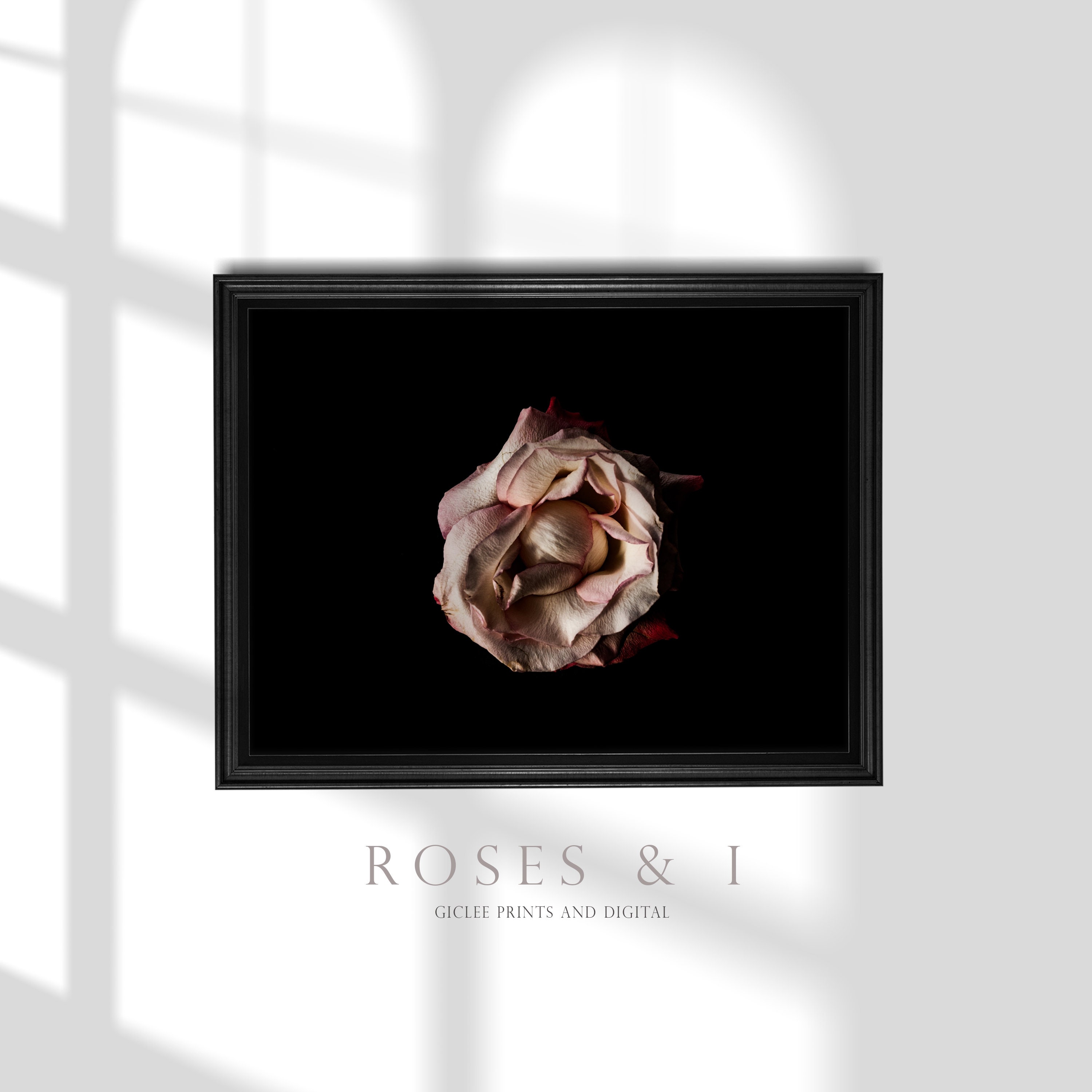 Wall Hangings Flower Poster Moody Red Rose Floral Photography Digital ...