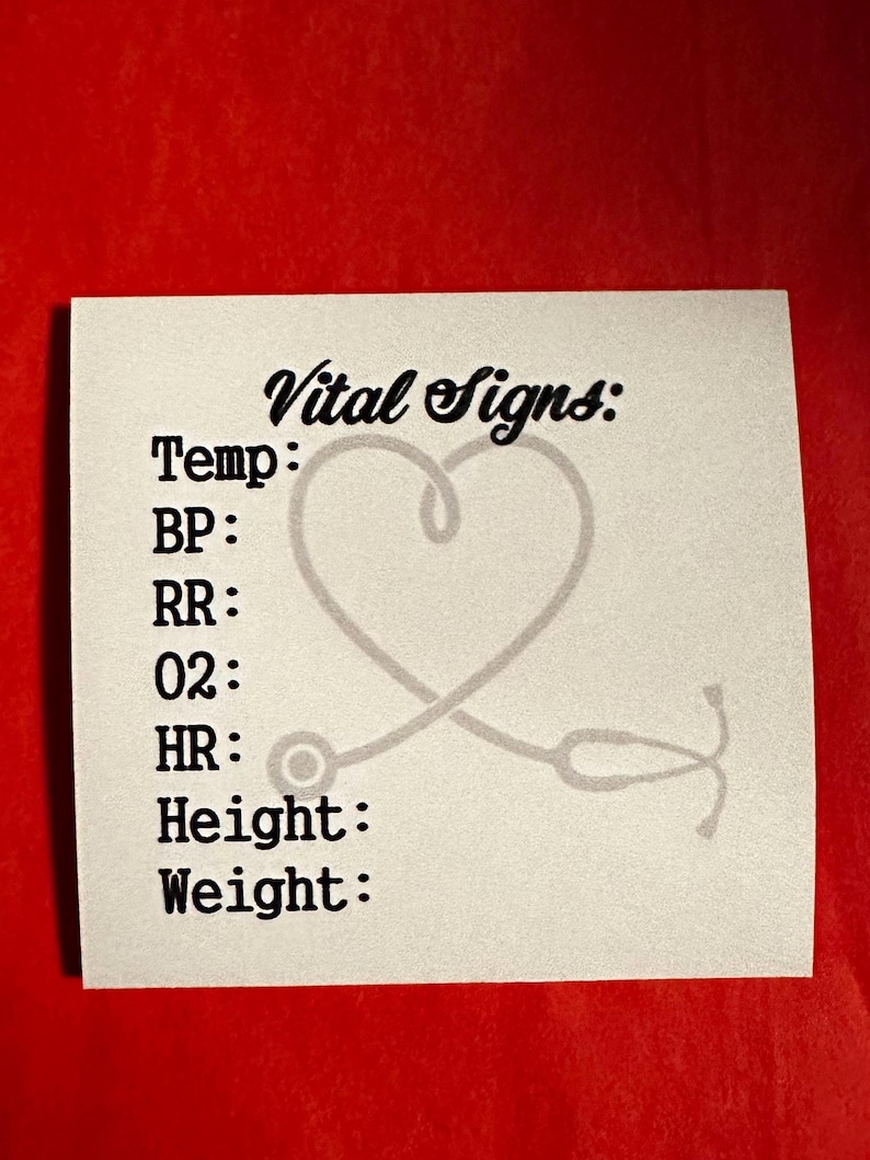 Vital Signs Sticky Notes W/ Height and Weight - Etsy