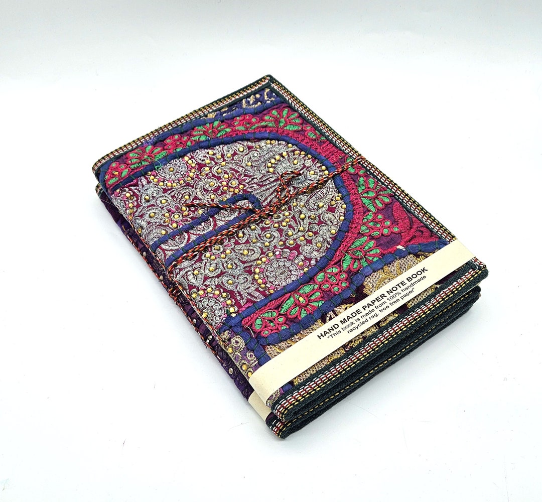 Tree Free Journal, Patchwork Journals, Upcycled Embroidered Silk Fabric ...