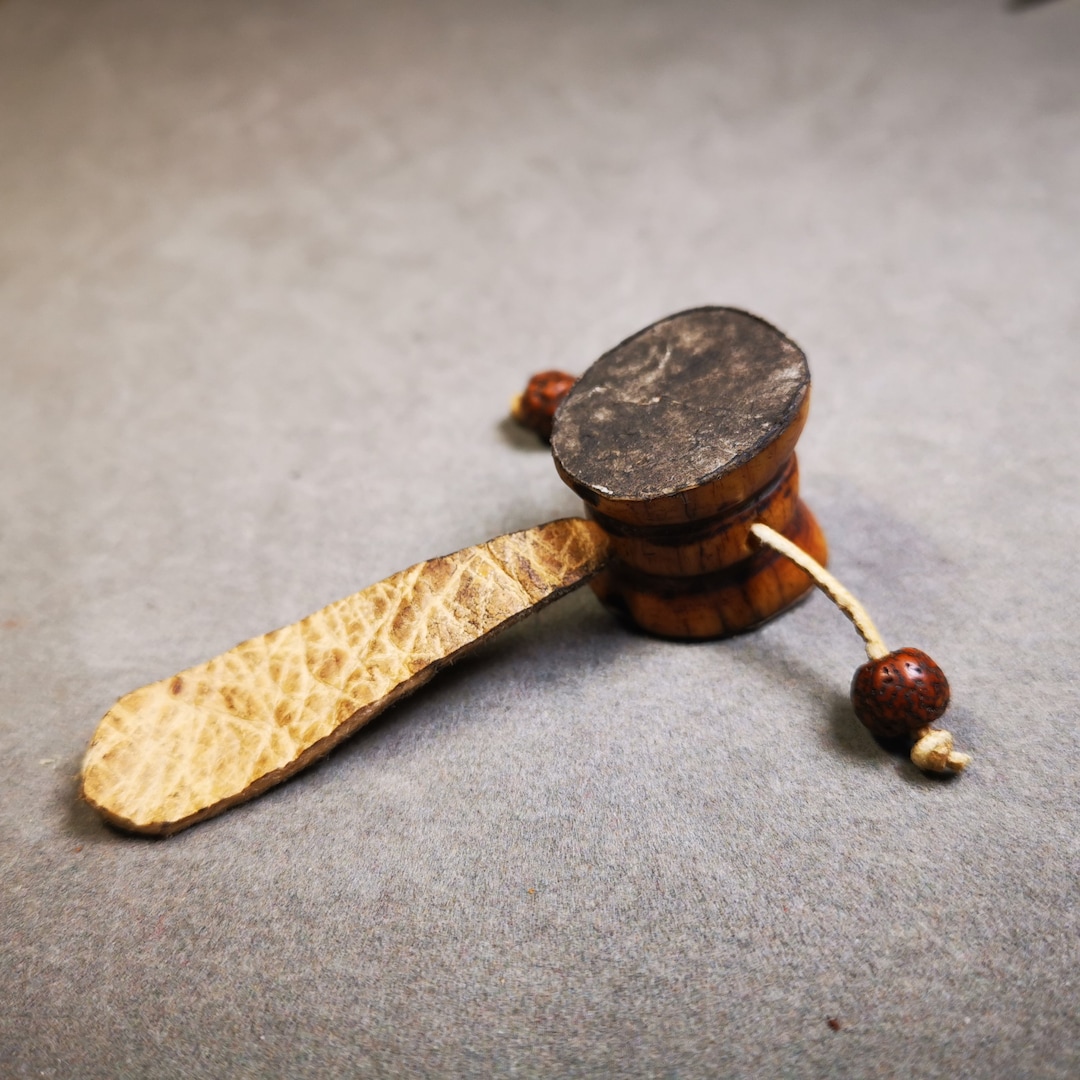 Gandhanra Yak Bone Carved Mini Chod Drum,tibetan Buddhist Ritual ...