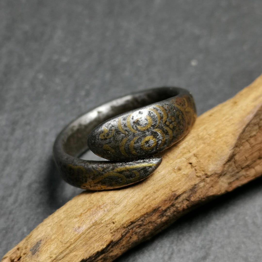 Gandhanra Unique Handcrafted Tibetan Snake Ring Cold Iron Ring ...