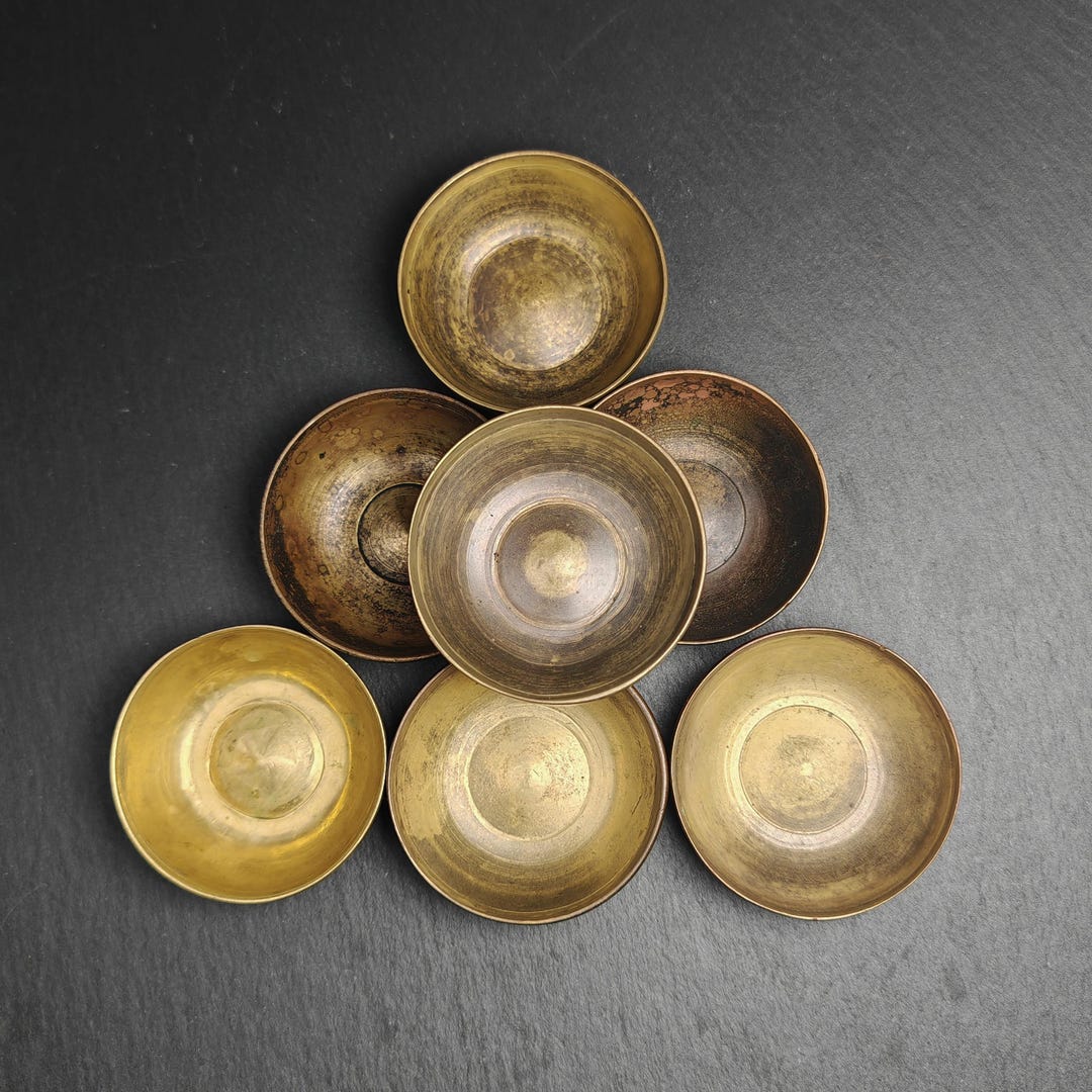 Old Tibetan Buddhist Water Offering Bowls From Yachen Gar,yonchap Bowls ...