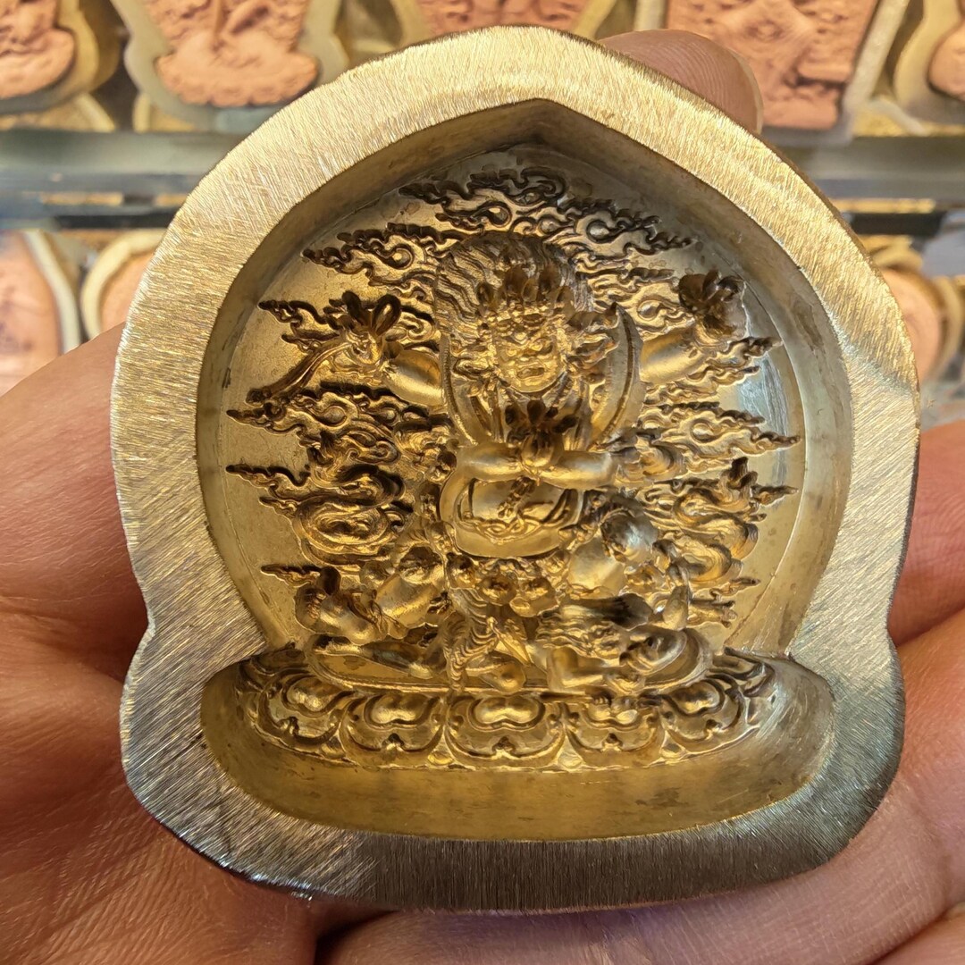 Four-armed Conquering Vajrapani Tsa Tsa Mold - 4.5cm Height: Tibetan ...