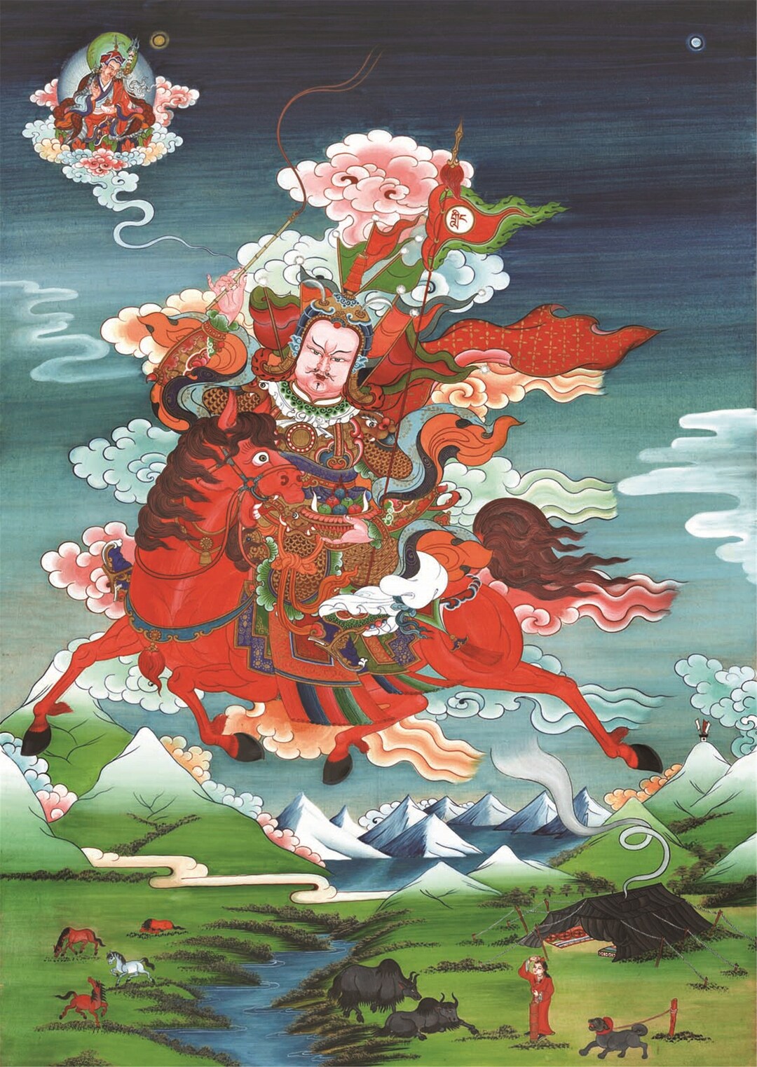 Gandhanra Tibetan Thangka Art King Gesar Giclee Print and Hand Framed ...