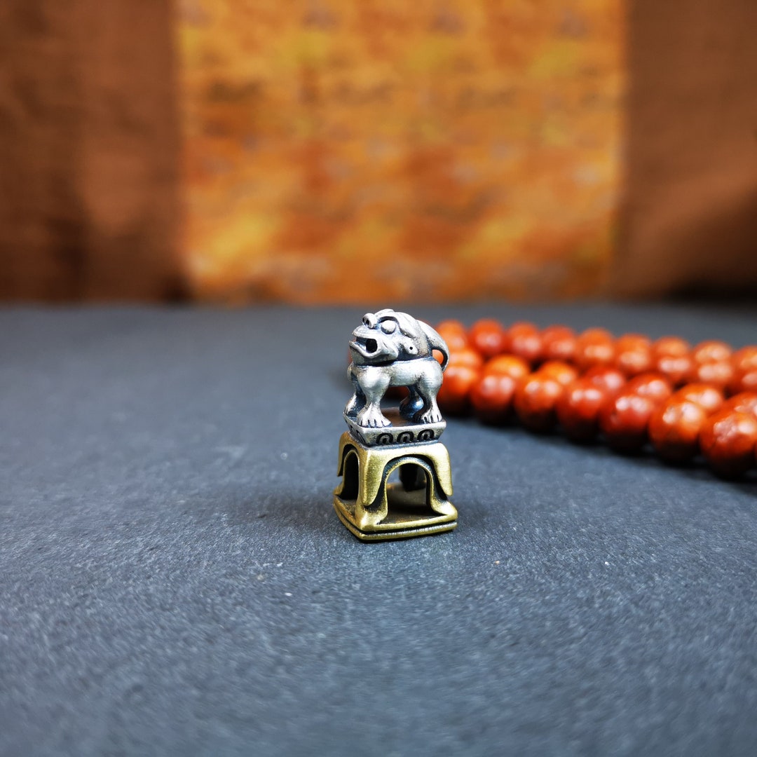 Gandhanra Tibetan Buddhism Seal Amulet,snow Lion Shape With Kalachakra ...