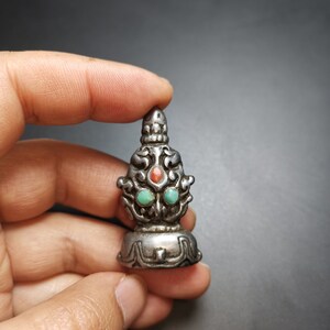 Gandhanra Antique Tibetan Buddhist Amulet,triratna,symbol of the Three ...