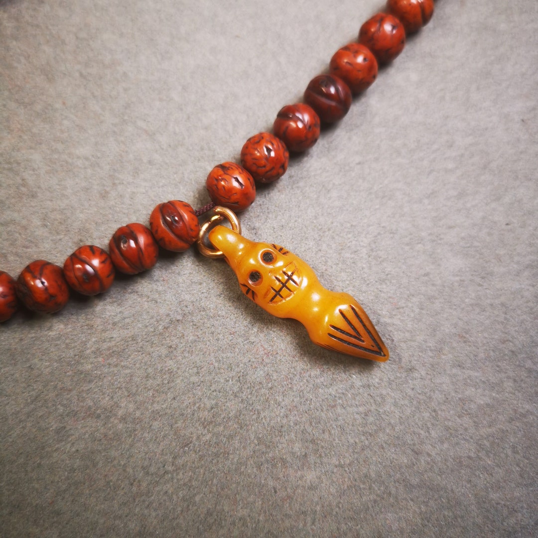 Gandhanra Tibetan Bone Carved Phurba Amulet, Ritual Implement Pendant ...