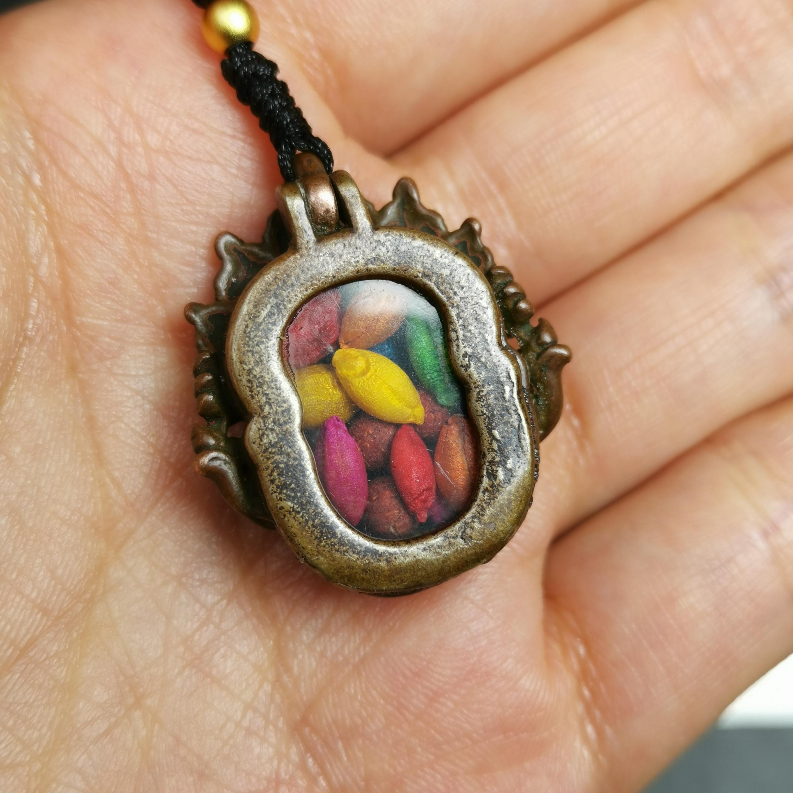 Citipati Skull Master Gau Box Amulet - Mini Ghau Shrine - Tibetan ...