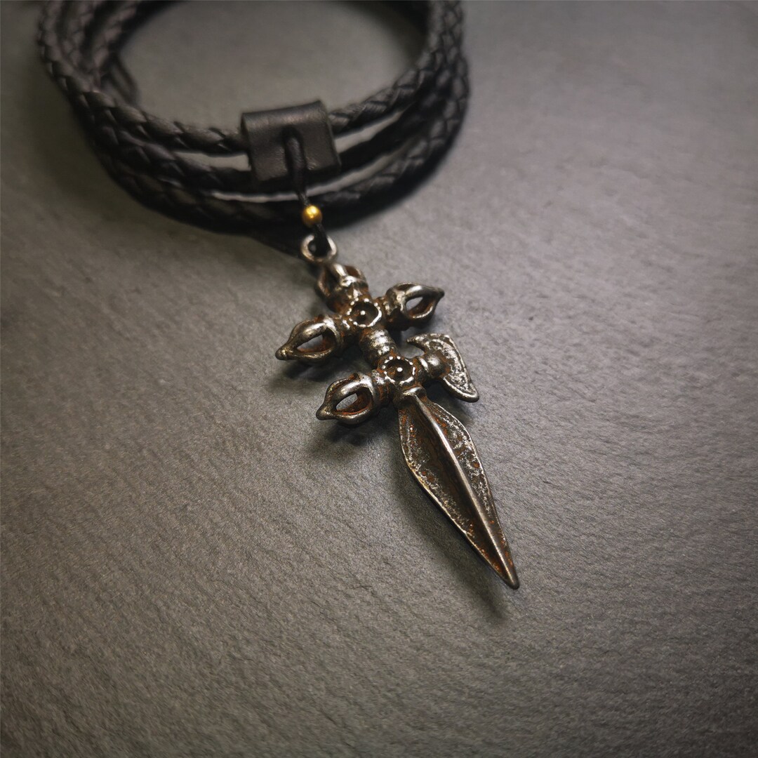 Gandhanra Vintage Cross Vajra Phurba Amulet,kila(dorje Phurba) Pendant ...