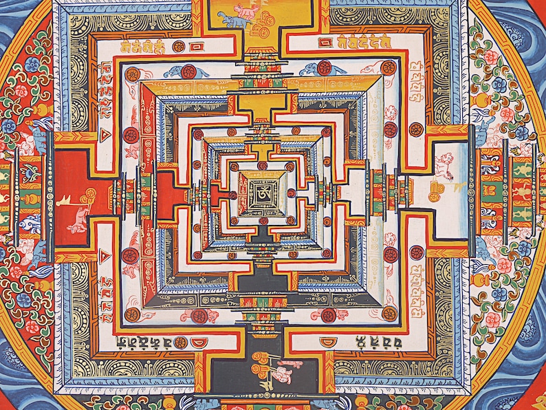 Gandhanra Hand Painted Navagraha Mandala Thankgatibetan - Etsy UK