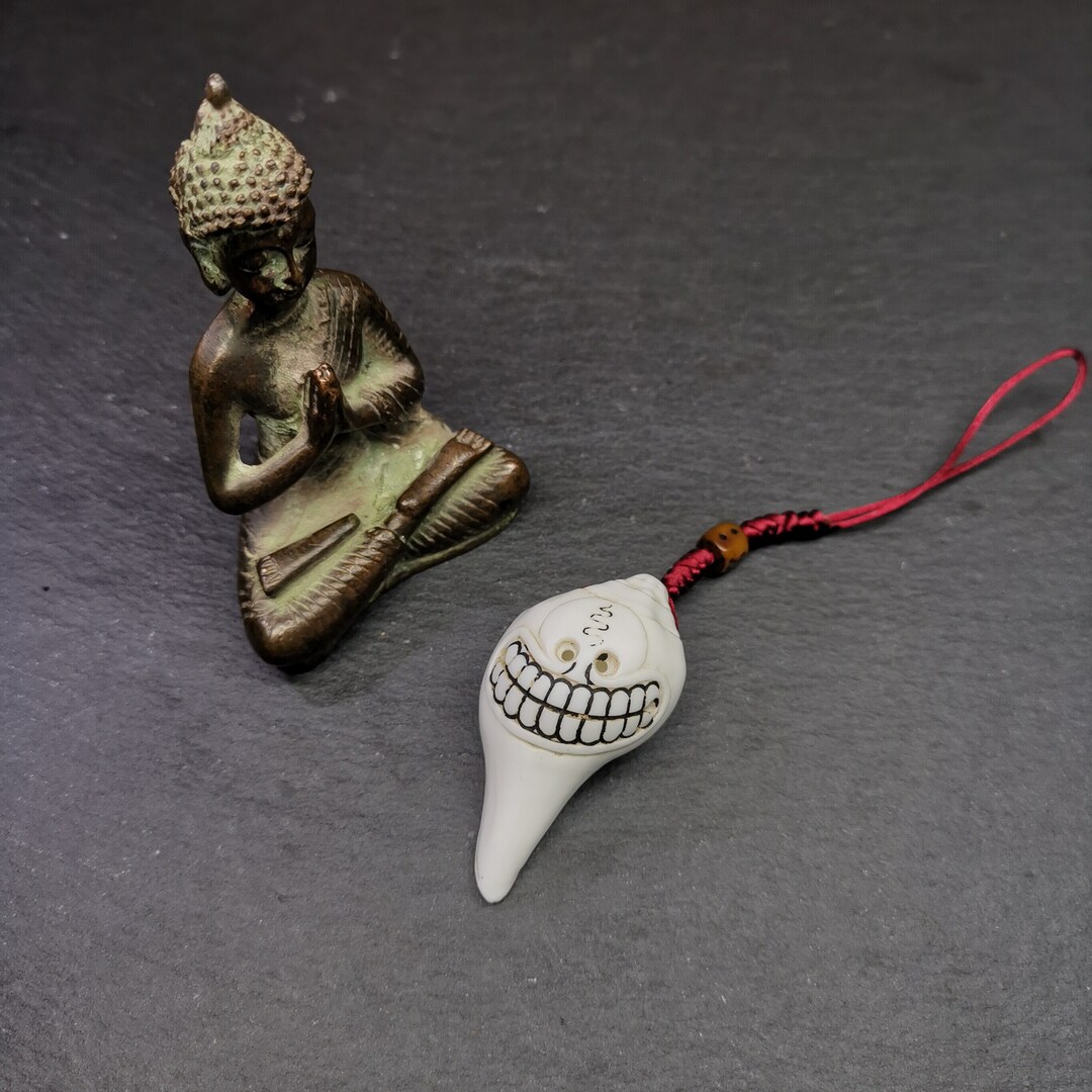 Gandhanra Tibetan Buddhism Amulet,hand Carved White Conch Shell Shankha ...
