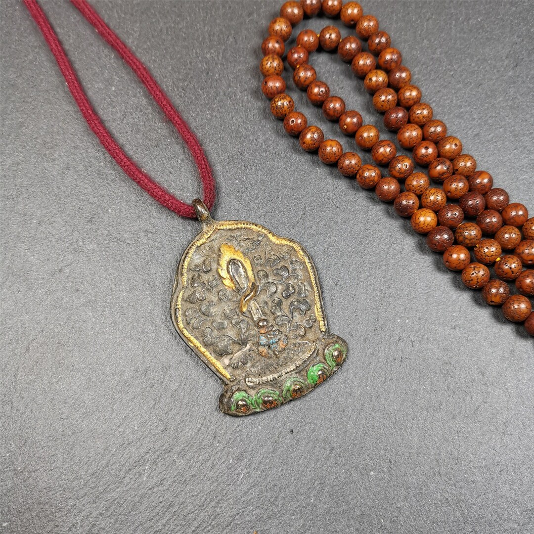 Gandhanra Vintage Tibetan Buddhism Amulet Badge,fire Vajra Sword of ...