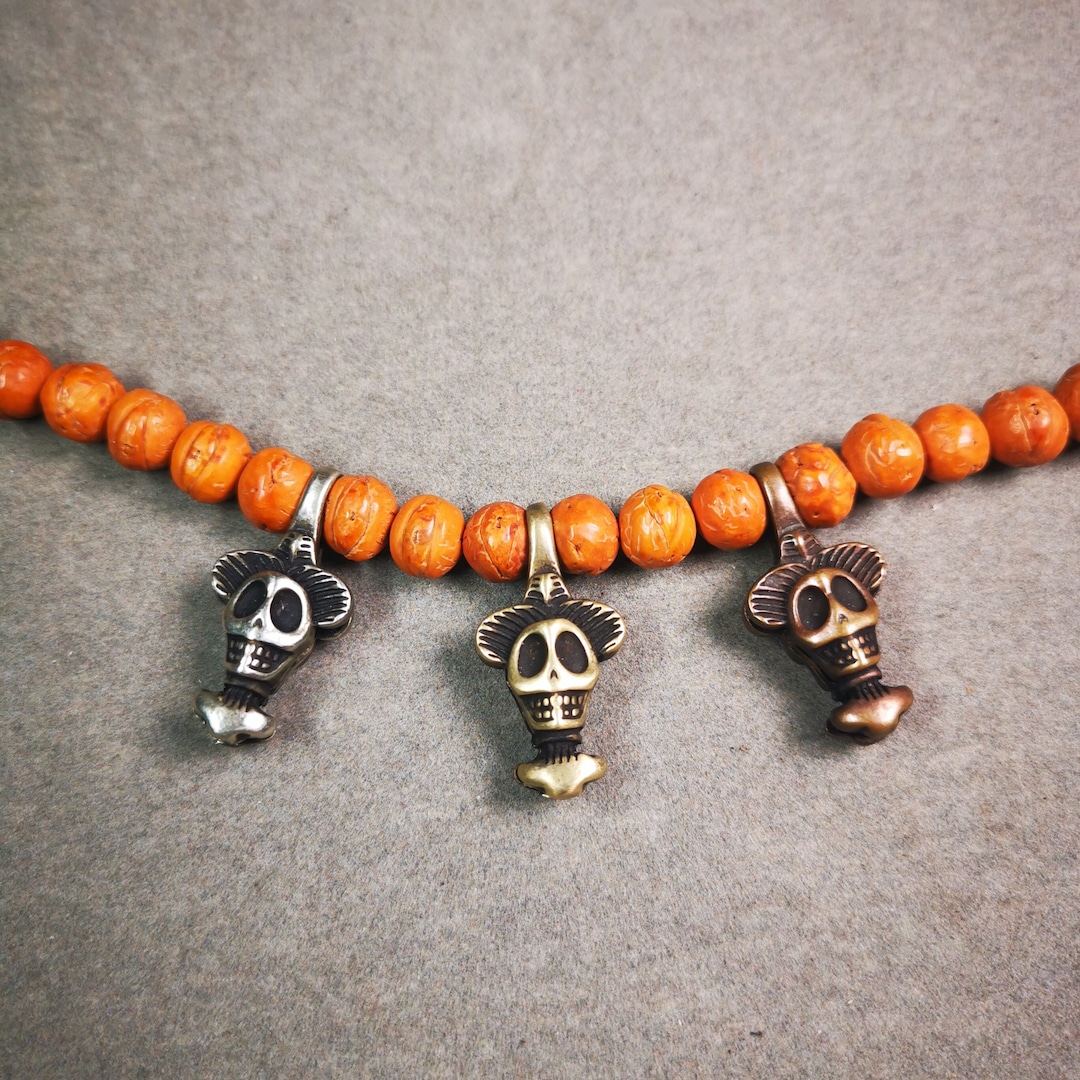 Gandhanra Handmade Tibetan Buddhist Mala Clip,skull Sitavana Bum ...
