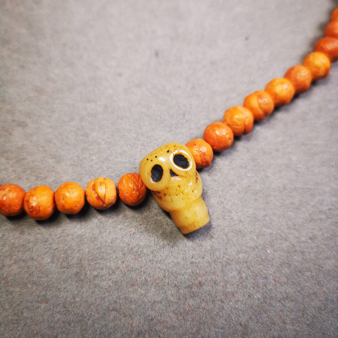 Gandhanra Tibetan Yak Bone Carved Guru Bead,small Size T-drilled 3-hole ...