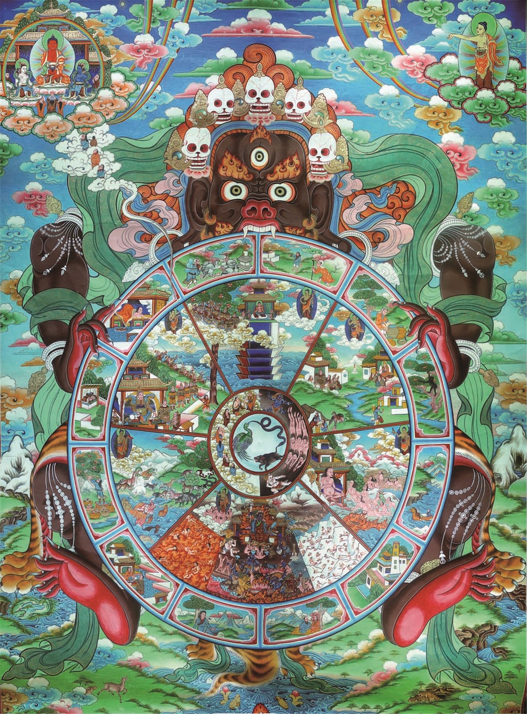 Gandhanra Tibetan Thangka Art Samsara Transmigration / Six Paths Giclee ...