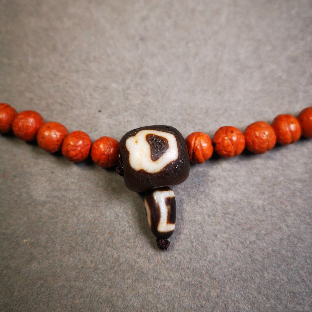 Gandhanra Old Vase Dzi Guru Bead,t-drilled 3-hole Mala Bead, Prayer ...