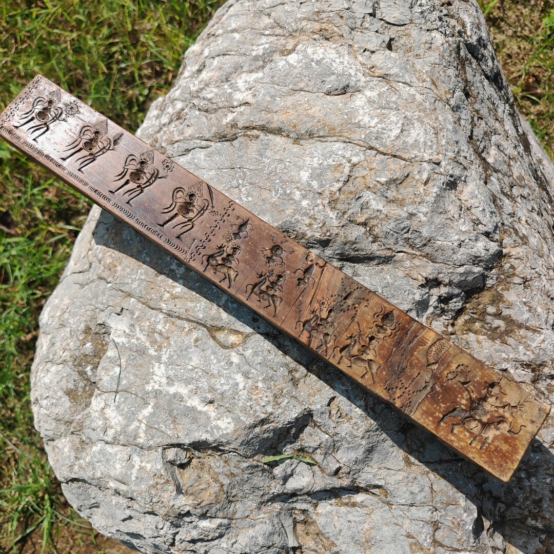 Gandhanra Antique Tibetan Buddhist Zanpar Wooden Mold Stick,dharma ...