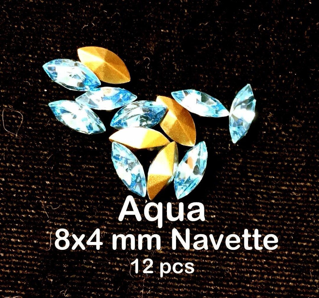 8x4 Mm Navette Shaped Crystal Chatons Pointed Back Foiled - Etsy