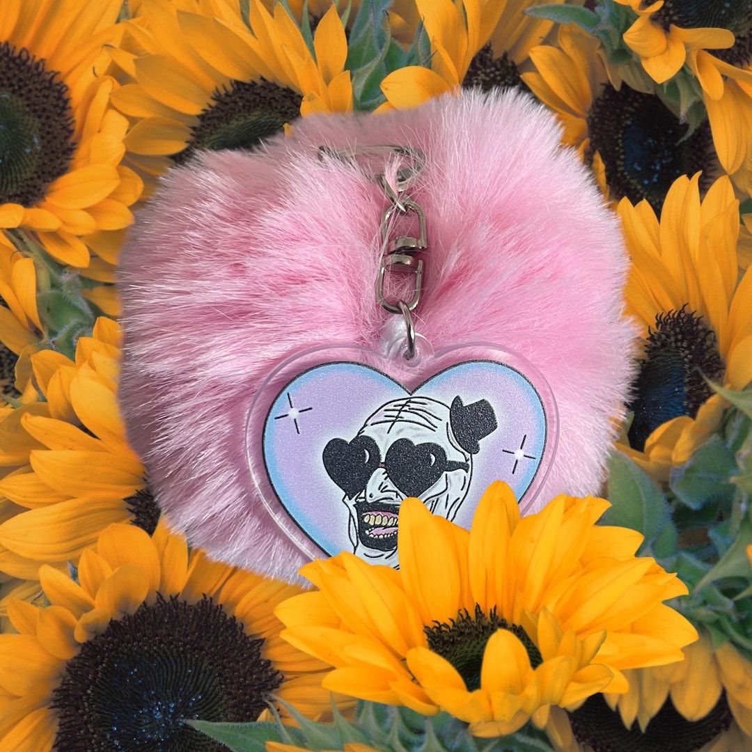 Light Pink Terrifier Art the Clown Horror Pom Pom Keyring Keychain - Etsy