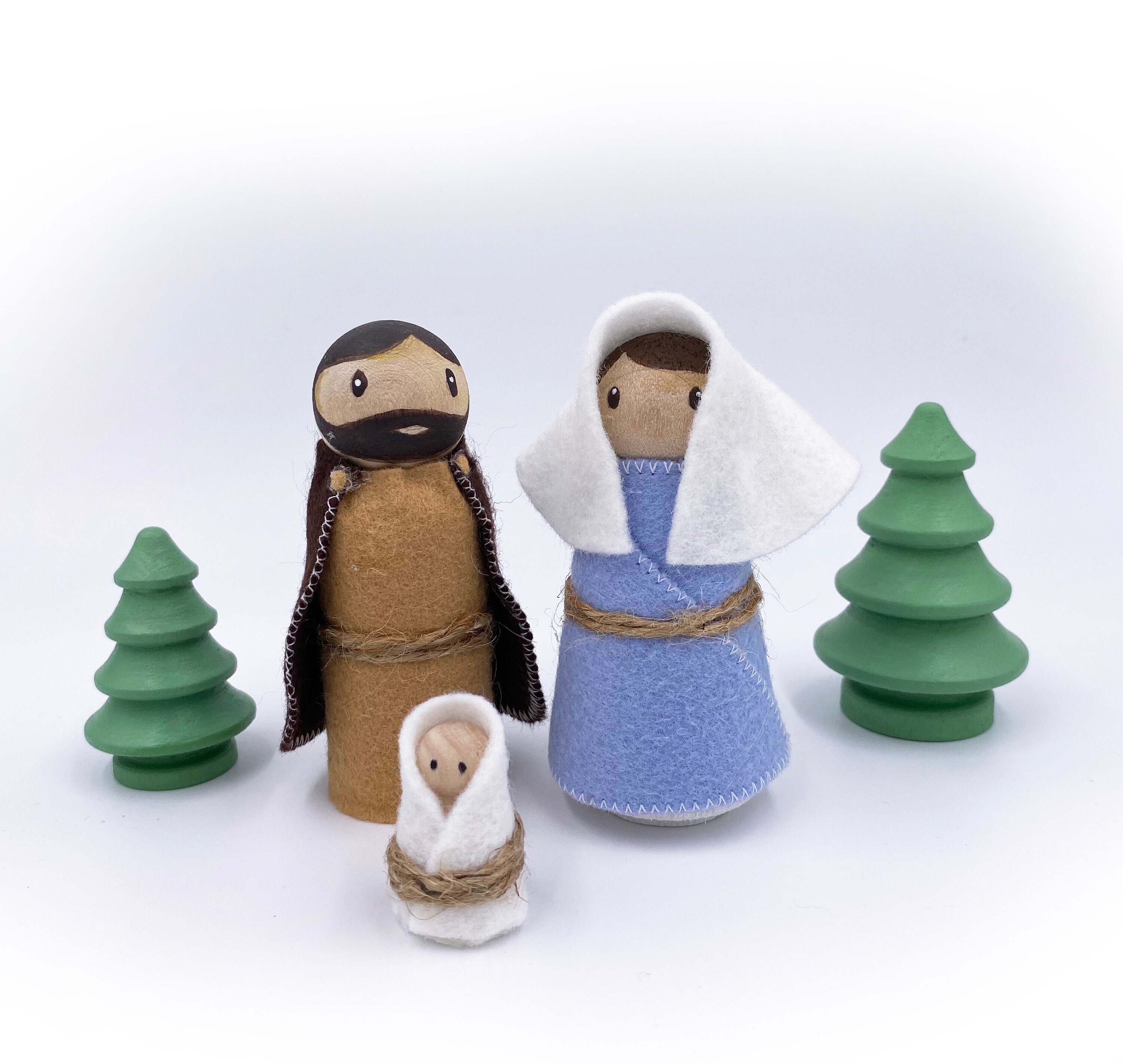 Handmade Peg Doll Nativity Set | Etsy