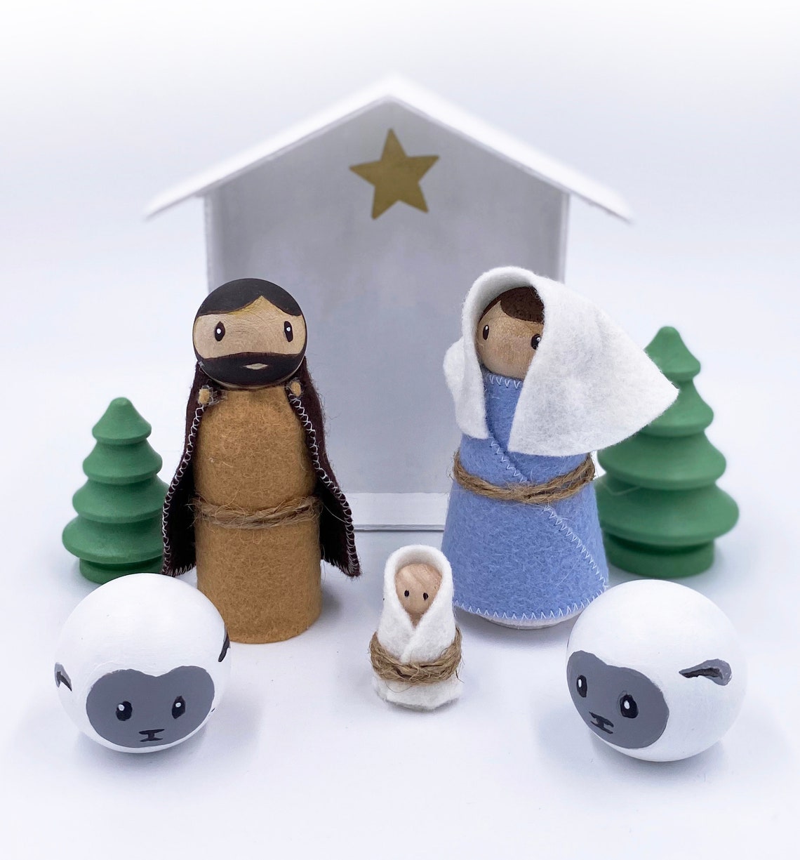 Handmade Peg Doll Nativity Set | Etsy
