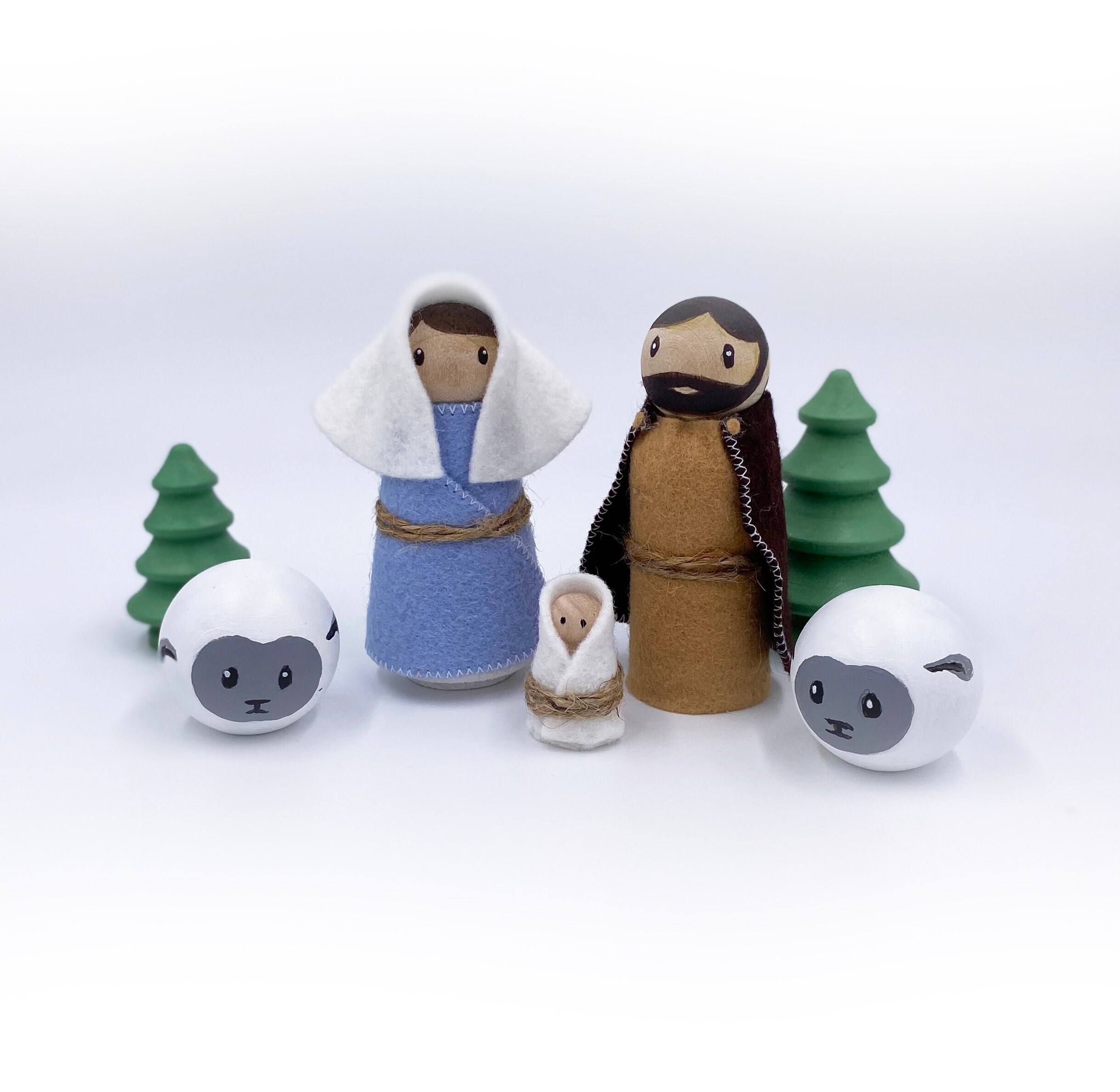 Handmade Peg Doll Nativity Set | Etsy