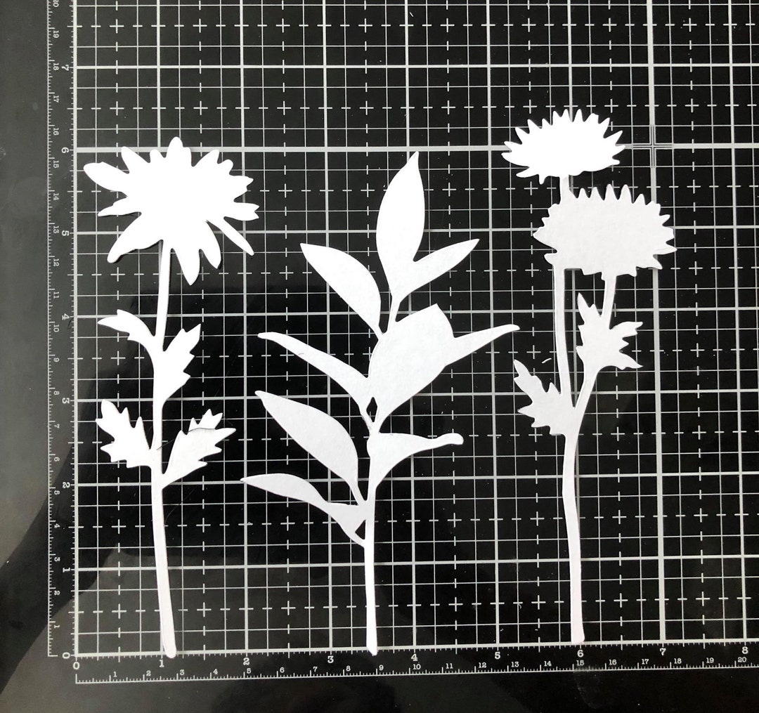 Wild Flowers and Stem Die Cut Outs Cardstock Paper - Etsy