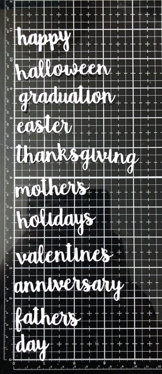 Sentiment Die Cut Out Words Cardstock | Etsy Canada