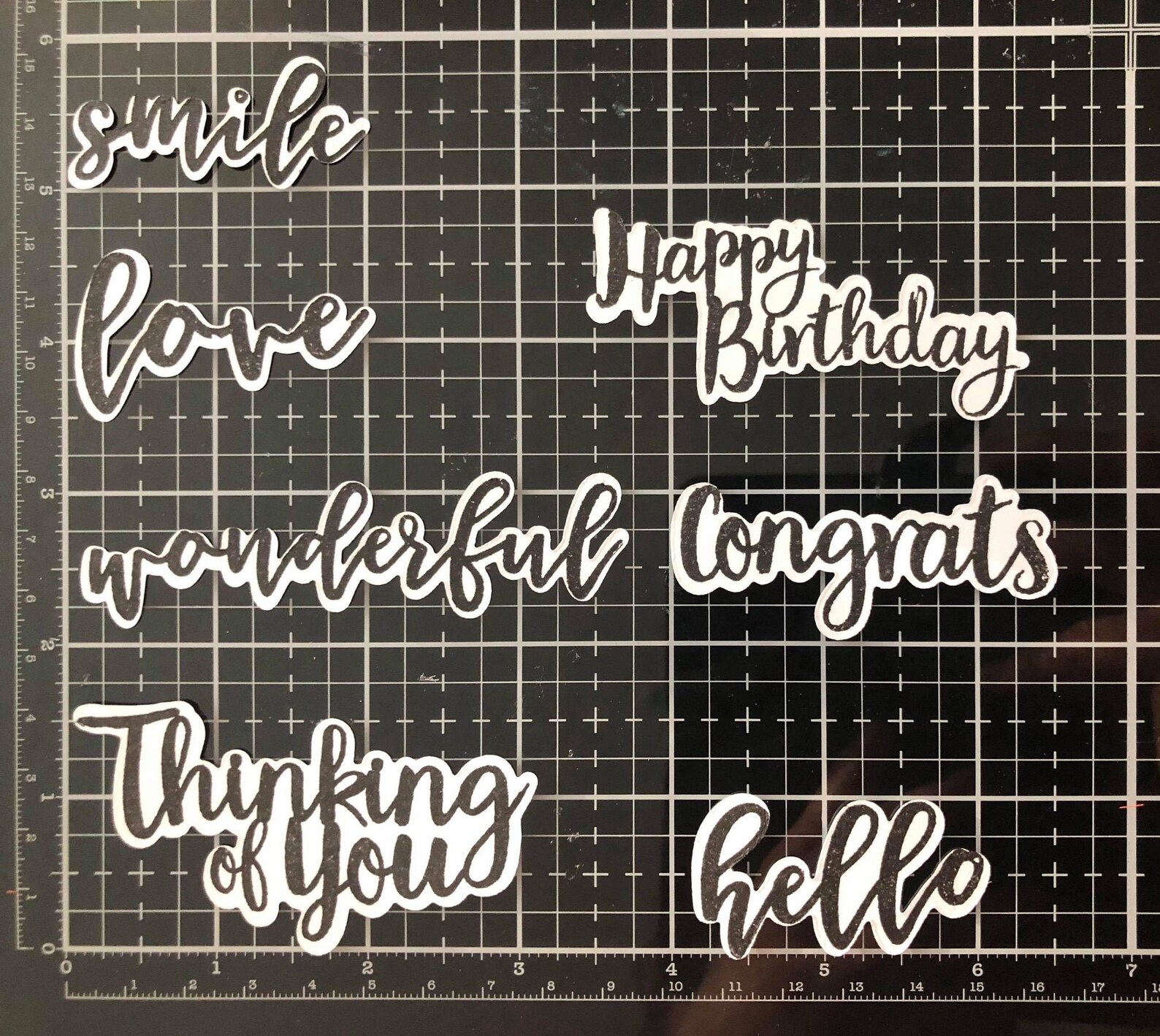 Stamped Word Sentiments, Cardstock - Etsy