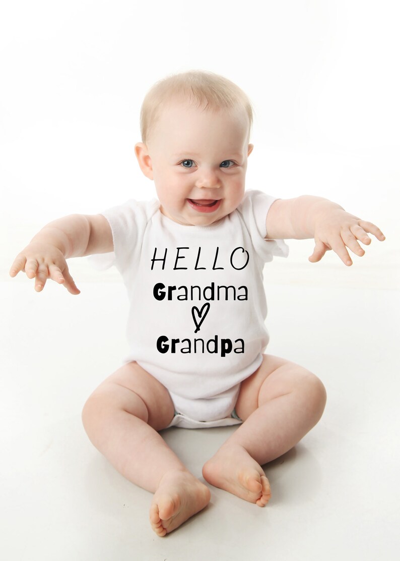 Hello Grandma and Grandpa Onesie, Grandparents Onesie, Newborn Onesie ...