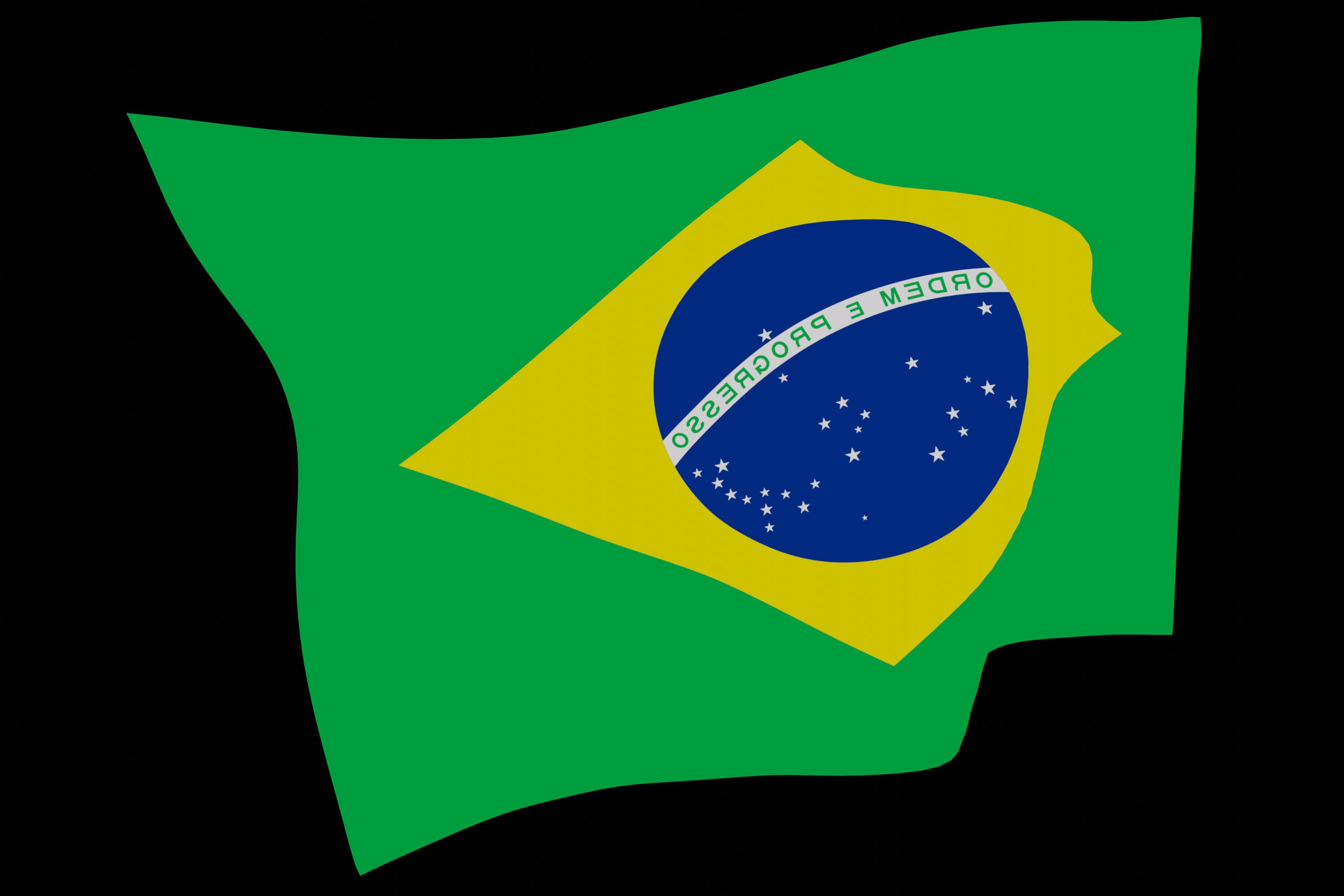 Brazilian Flag Clipart Stencil