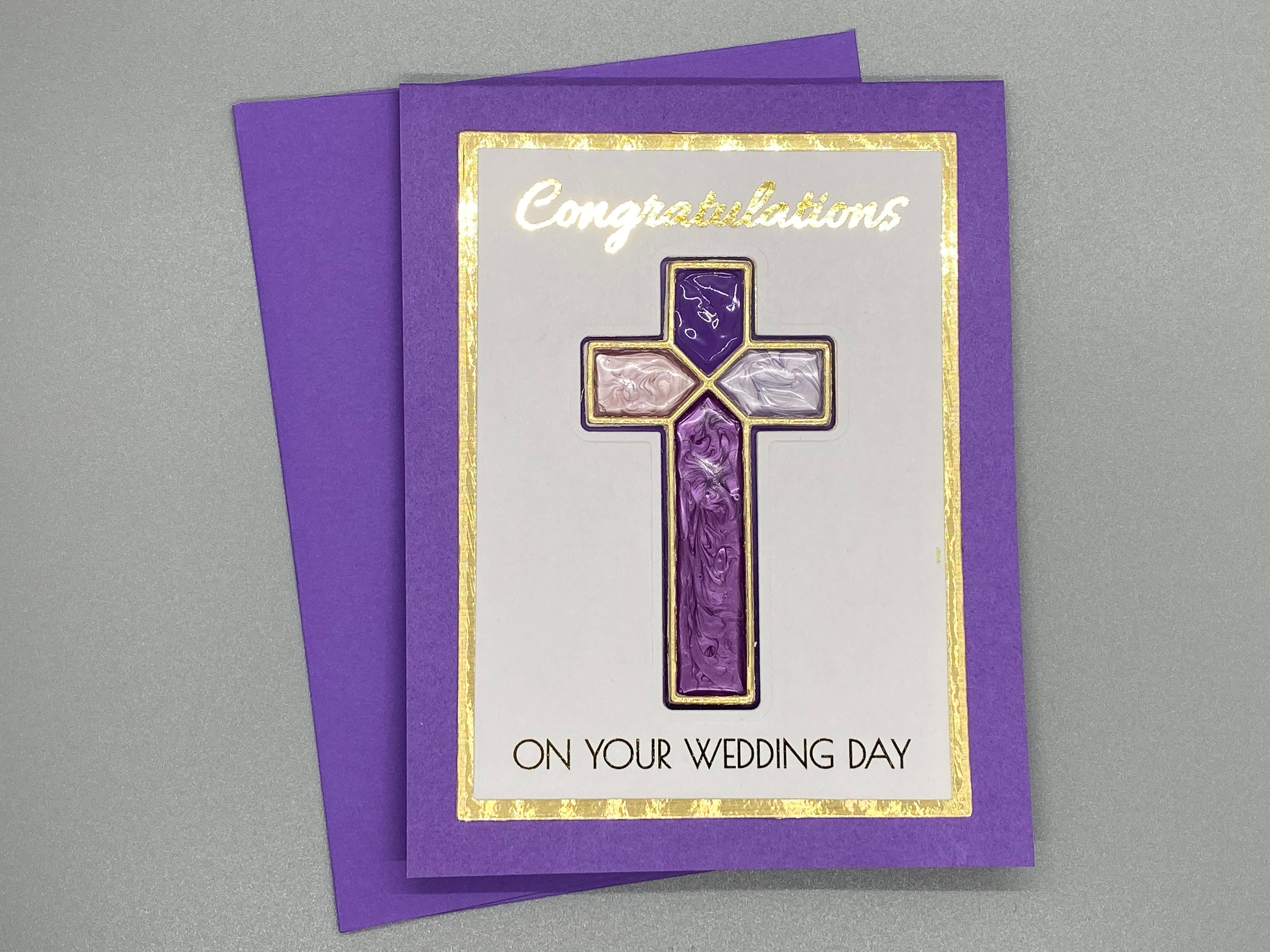 Stained Glass Wedding Tri-fold Card - Etsy