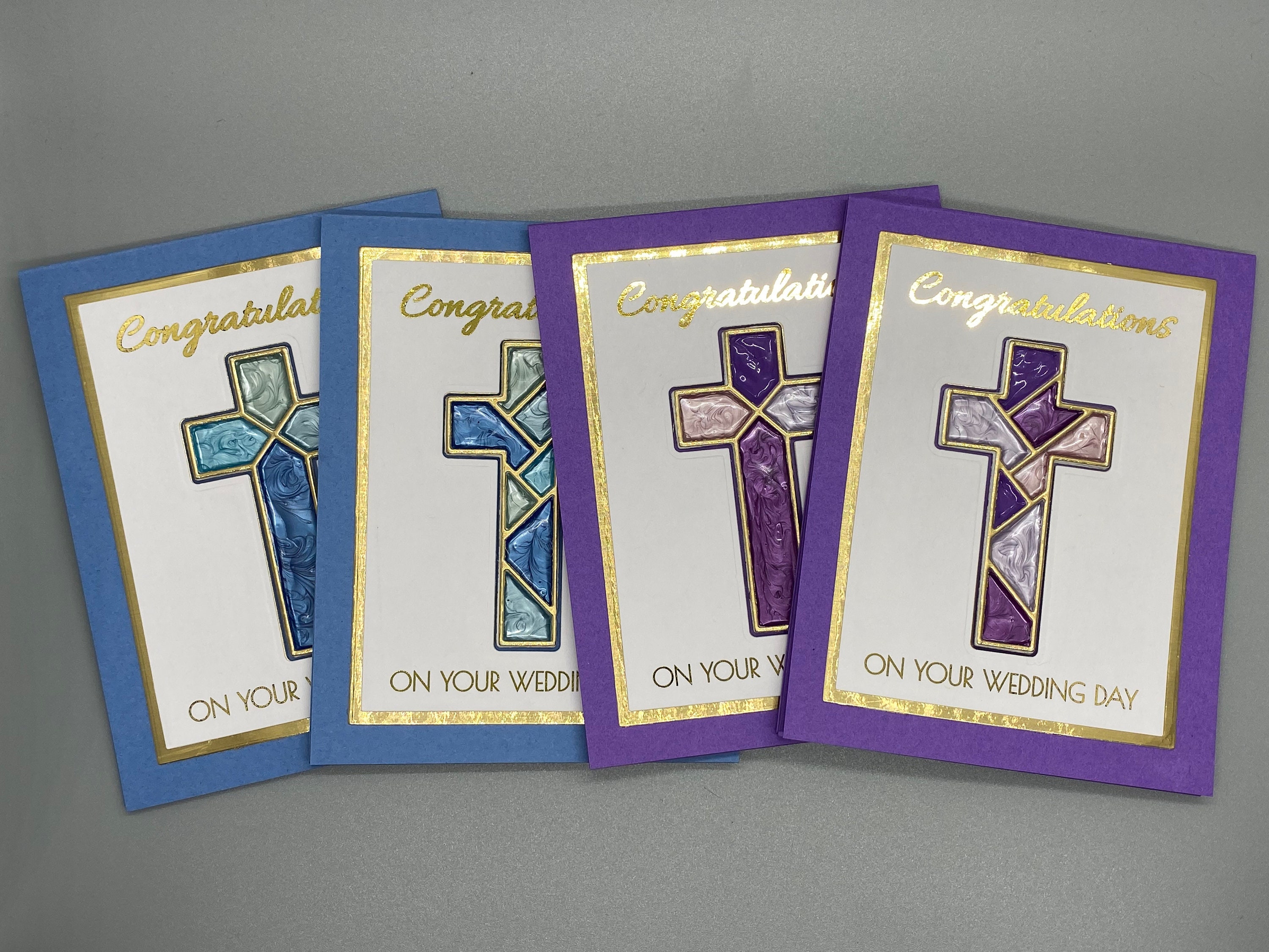 Stained Glass Wedding Tri-fold Card - Etsy