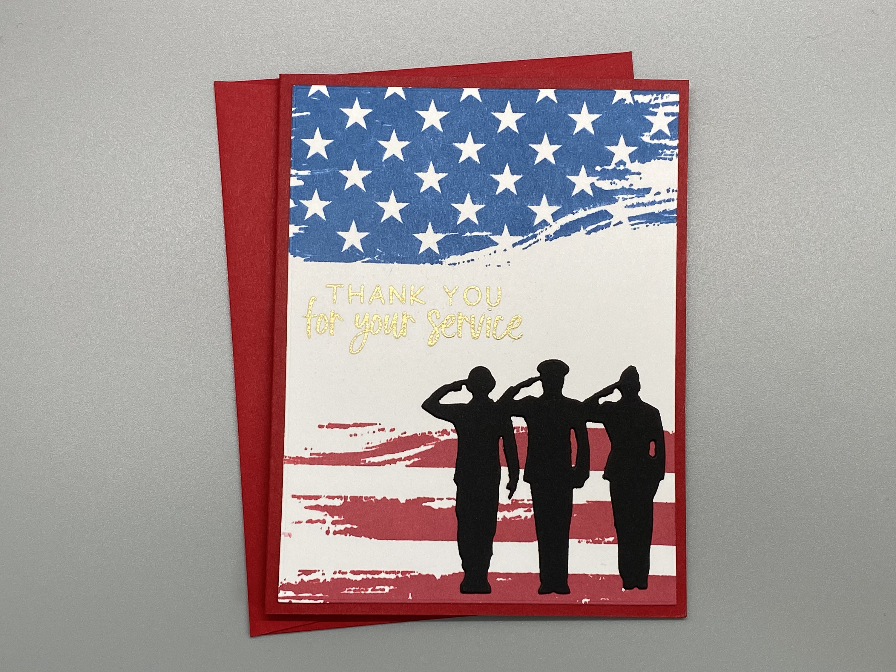 Handmade Military Appreciation Card: American Flag Thank You Card - Etsy