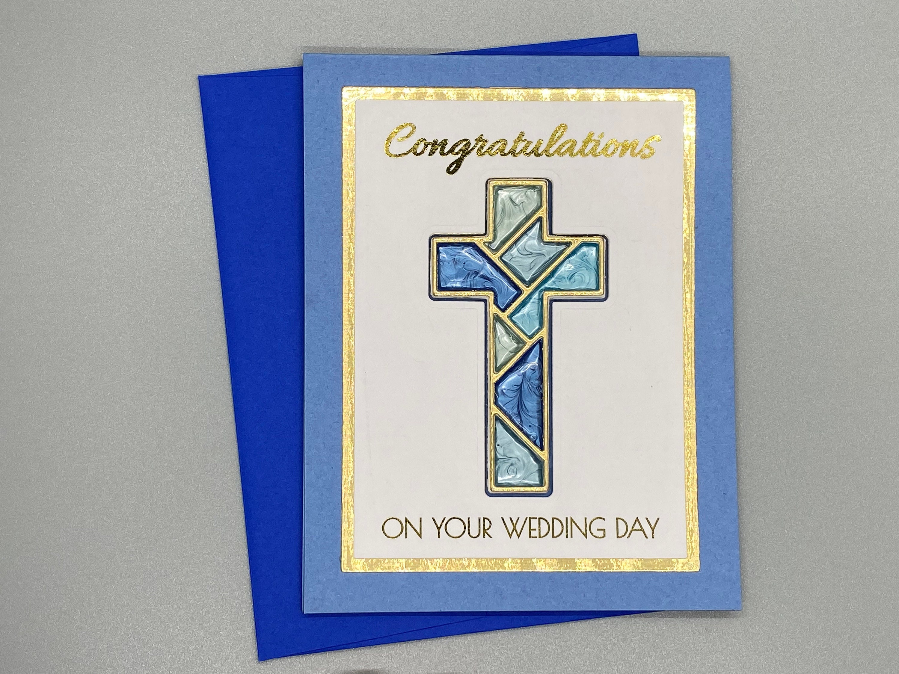 Stained Glass Wedding Tri-fold Card - Etsy